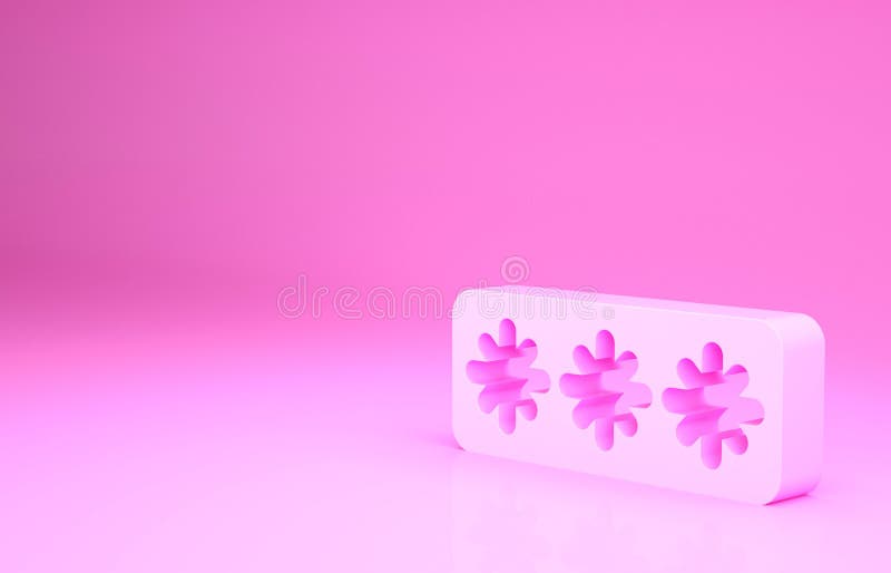 Pink Password Protection and Safety Access Icon Isolated on Blue ...