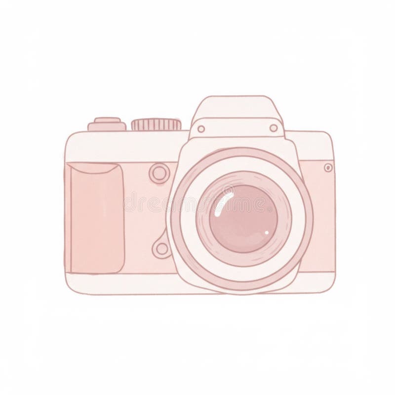 Pink Pastel Camera Illustration Stock Illustration - Illustration of ...