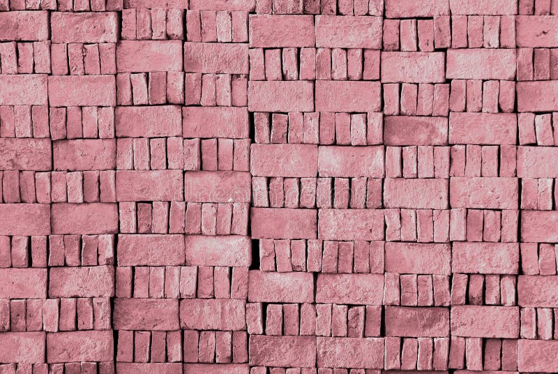Pink Pastel Color Brick Block Surface Texture is Stack for Construction ...
