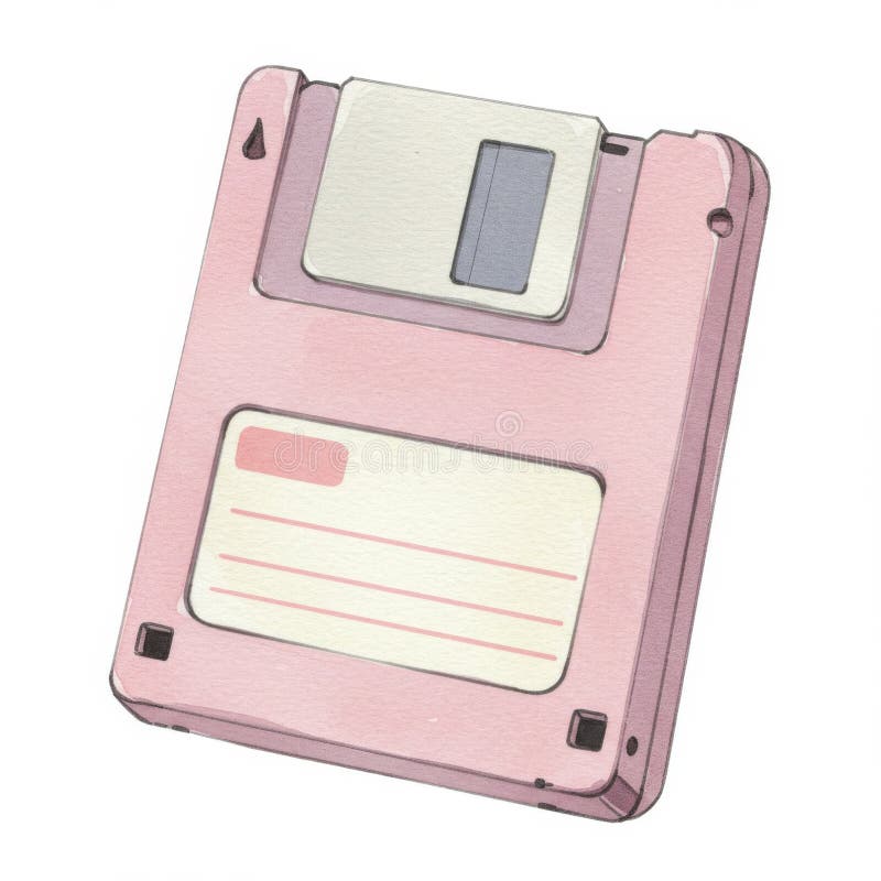 Pink Pastel Floppy Disk Illustration Stock Illustration - Illustration ...