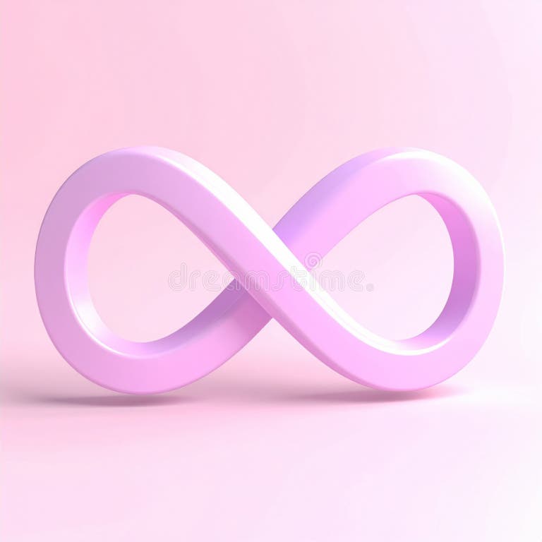 Pink Pastel Infinity Symbol 3D Render Stock Illustration - Illustration ...