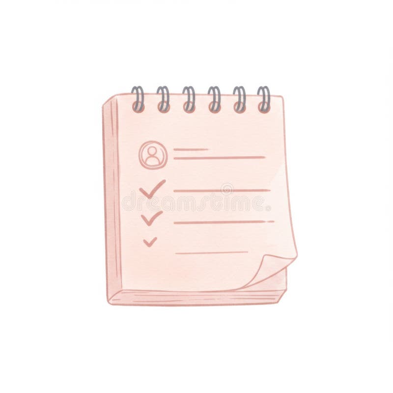 Pink Pastel Notebook Checklist Illustration Stock Illustration ...