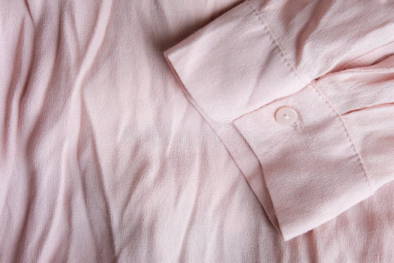 Pink Pastel Wrinkled Blouse Abstract Background with Cuff and Button ...
