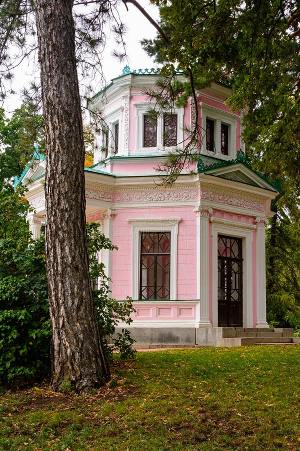 Pink Pavilion in the Sofievka Park. Uman; Ukraine. Stock Image - Image ...