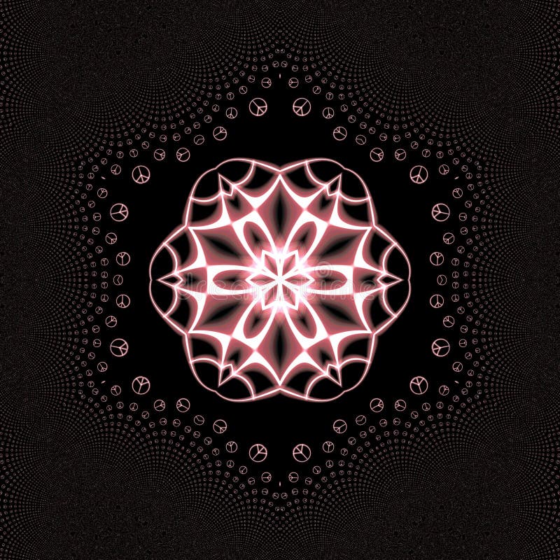 Pink Peace Sign Fractal Pattern Stock Image - Image of ideal, shape ...