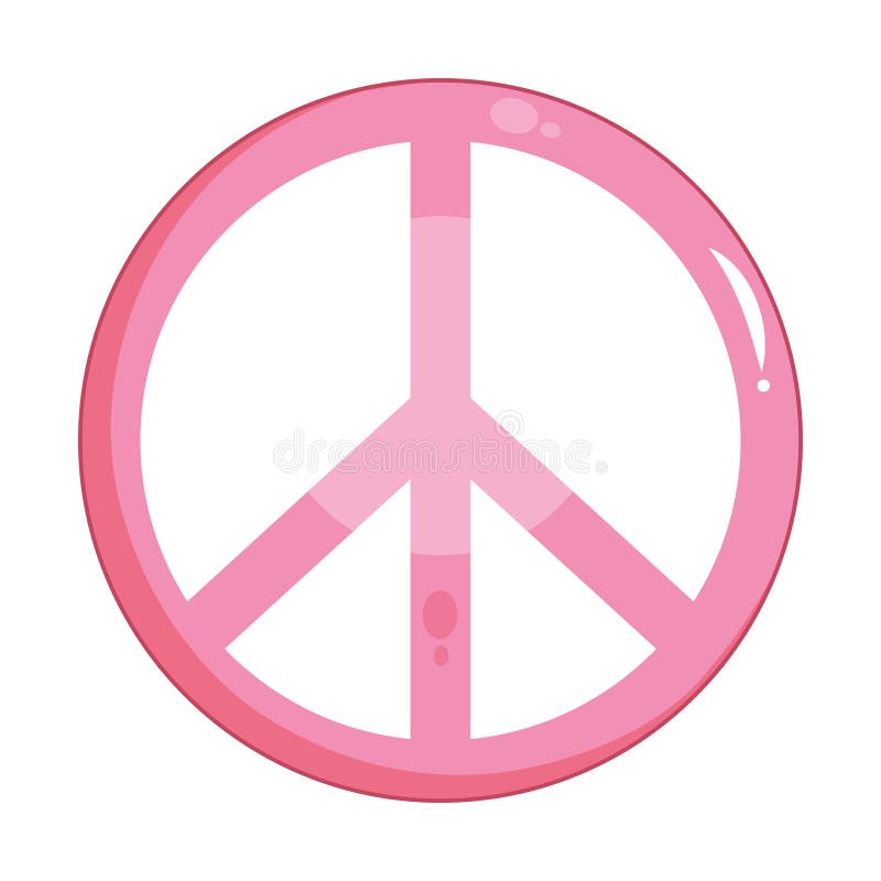 Pink Peace Symbol Retro Style Stock Vector - Illustration of color ...