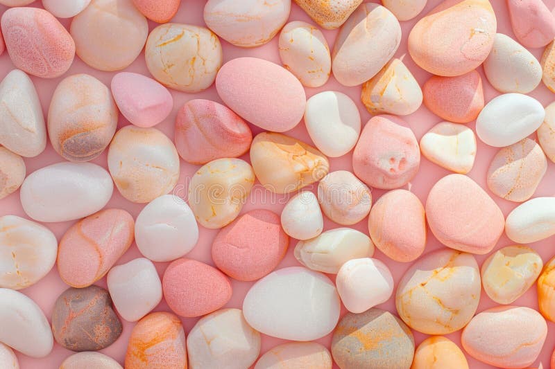 Pink Pebbles on the Sea Beach. Generative AI Stock Illustration ...