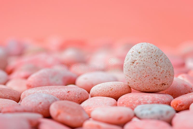 Pink Pebbles on the Sea Beach. Generative AI Stock Image - Image of ...