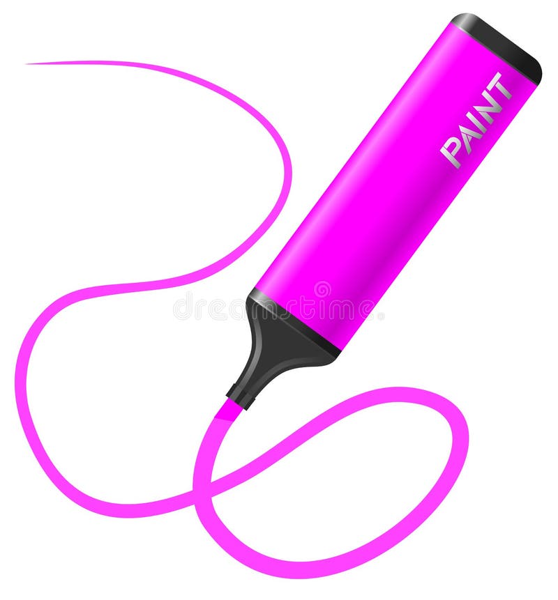 Pink pen stock vector. Illustration of study, colorful - 32209140