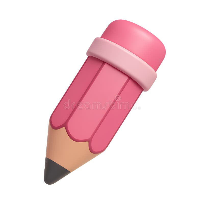 A Pink Pencil with a Pink Eraser Stock Illustration - Illustration of ...