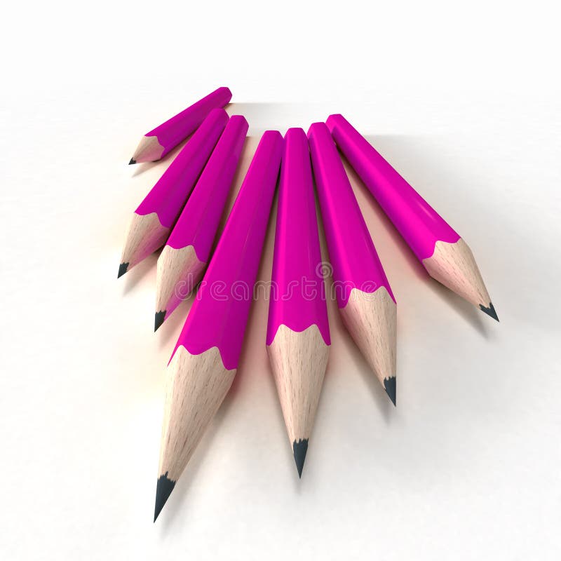 Pink pencils stock illustration. Illustration of sharp - 11956236