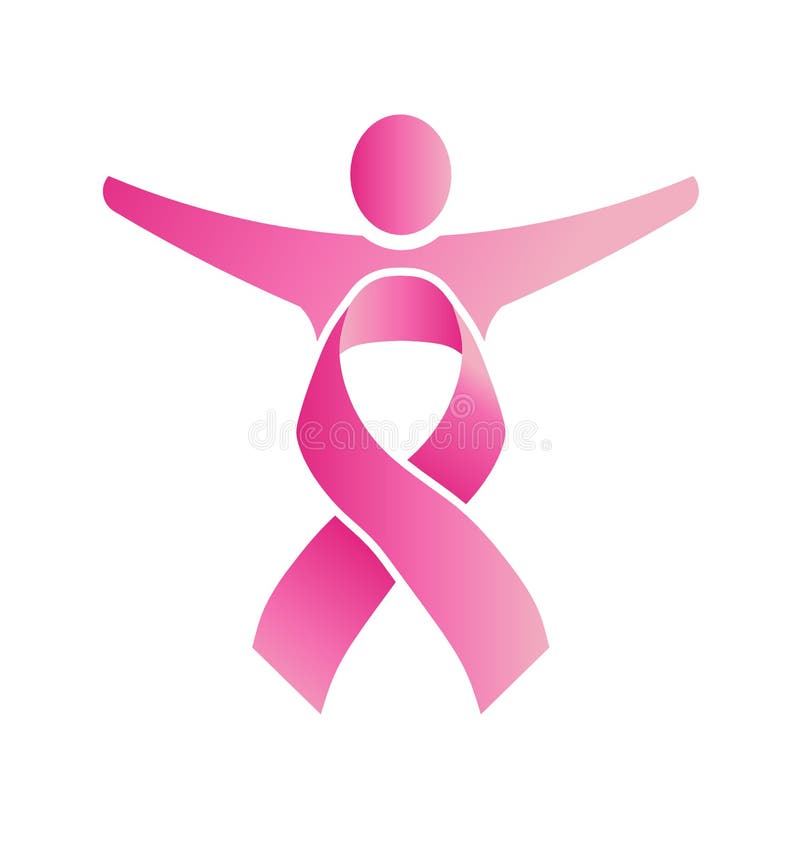 Pink Ribbon People Strong Logo Stock Vector - Illustration of awareness ...