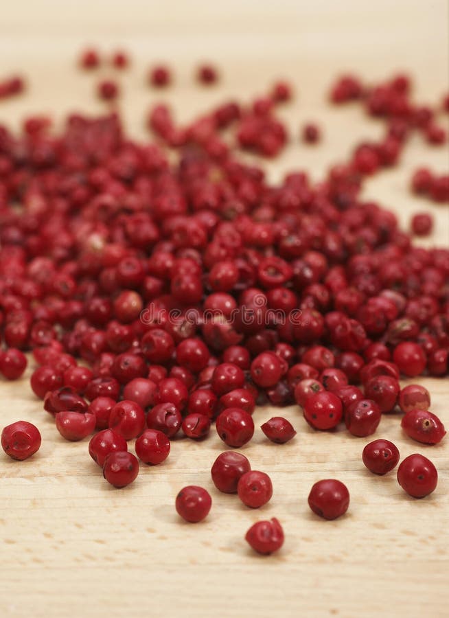 PINK PEPPER AGAINST WHITE BACKGROUND Stock Image - Image of seasoning ...