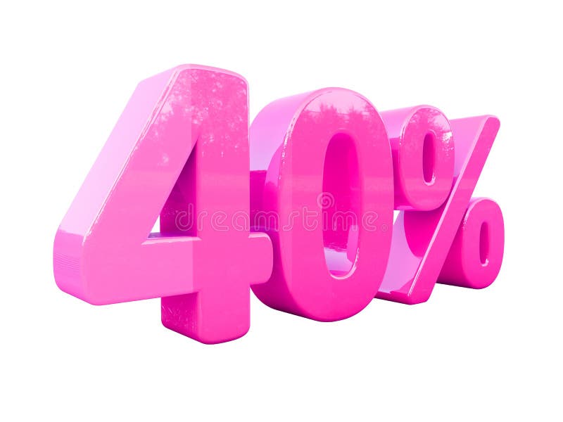 Pink Percent Sign Isolated stock illustration. Illustration of rate ...