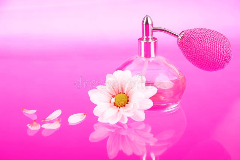 Pink perfume stock image. Image of flower, sprayer, pensive - 4841089