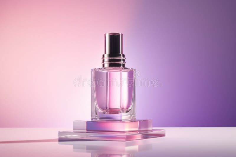 Pink Perfume Bottle on Gradient Background Stock Photo - Image of ...