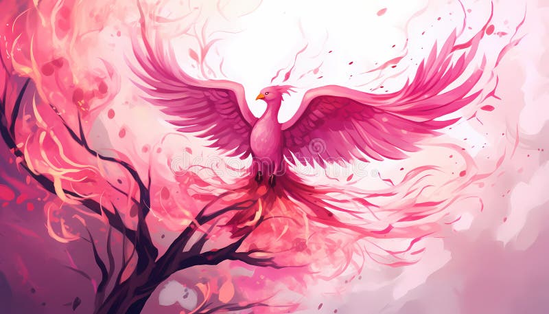 Pink Phoenix Rising from the Ashes Stock Photo - Image of rebirth ...