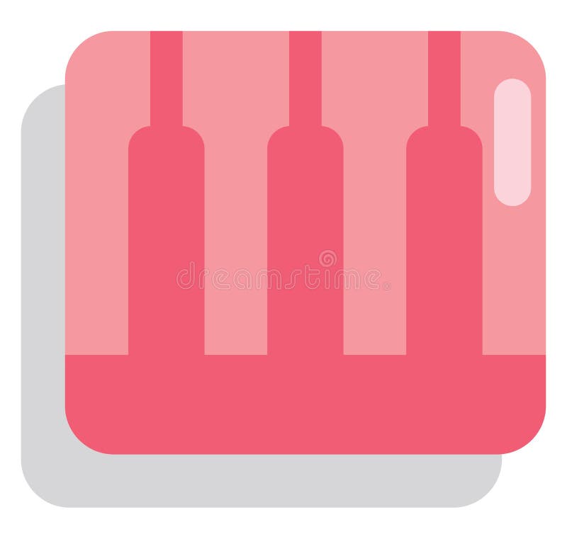 Pink piano keys, icon icon stock vector. Illustration of white - 259789149