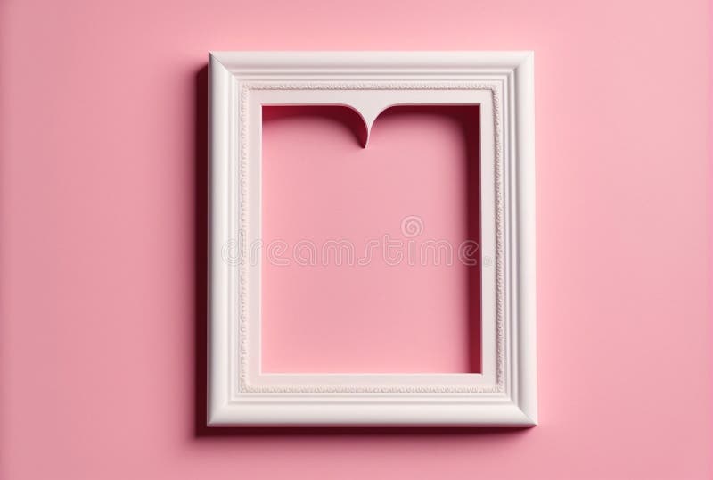 Pink Picture Frame for Insert Text or Image Inside on Pastel Pink Color ...