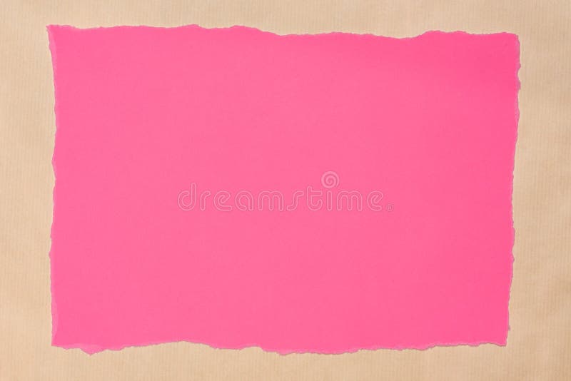 Pink Piece of Torn Paper on Gray Background Texture Stock Image - Image ...