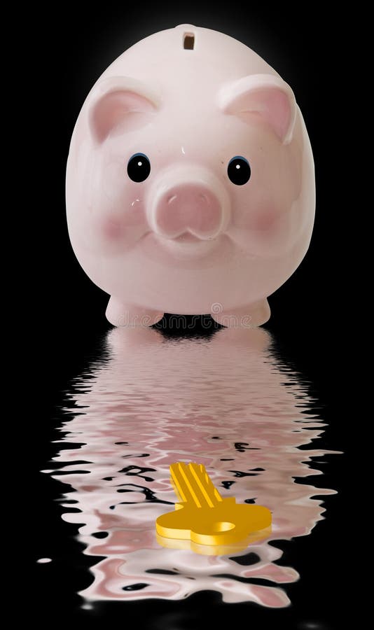Money Save Concept. Piggy Bank with the Lifebuoy Stock Image - Image of ...