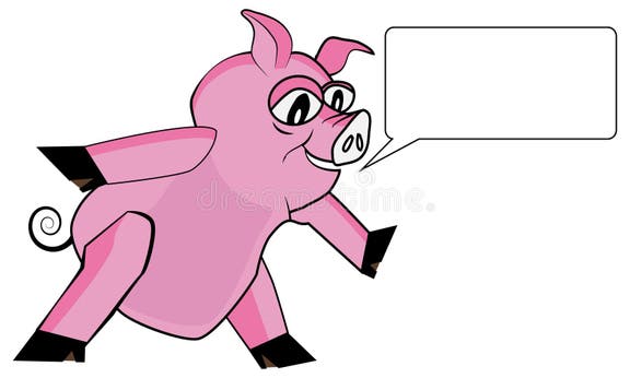 Pink pig speaking stock vector. Illustration of colorful - 25248320