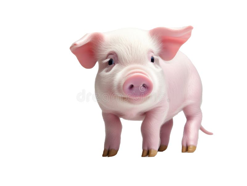 Pink Pig on a White Background Stock Image - Image of domestic, walking ...