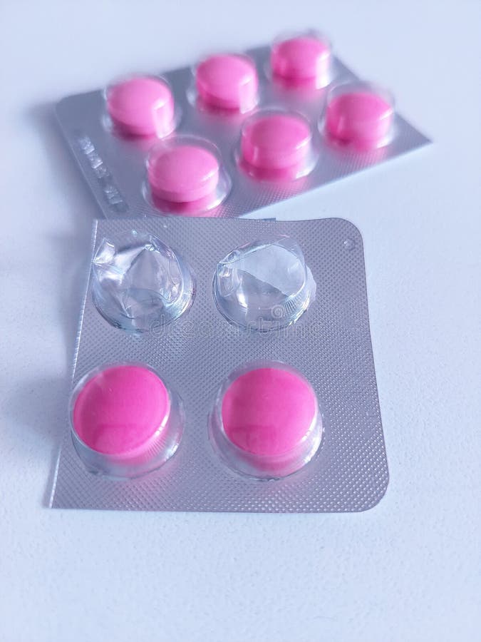 Pink Painkiller Pills in Packaging. Stock Image - Image of headache ...
