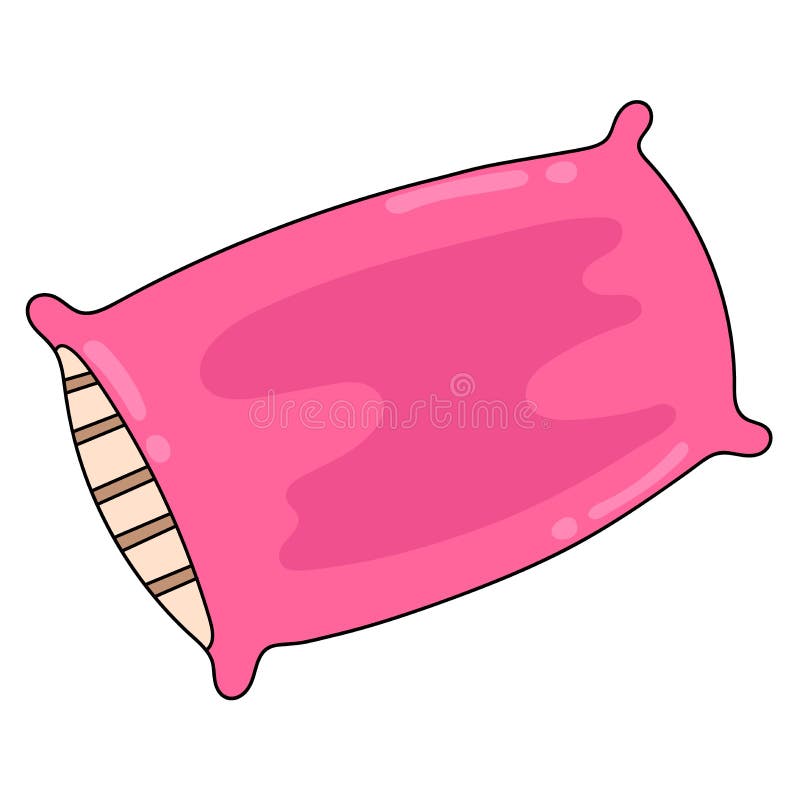 Pink Pillow for Sleeping. Doodle Icon Drawing Stock Vector ...