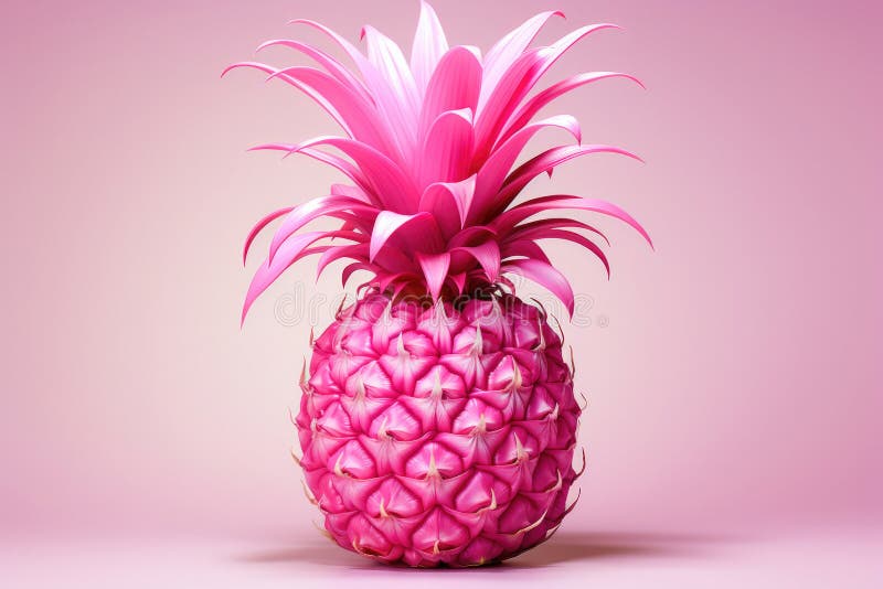 Pink Pineapple on a Pink Background Stock Illustration - Illustration ...