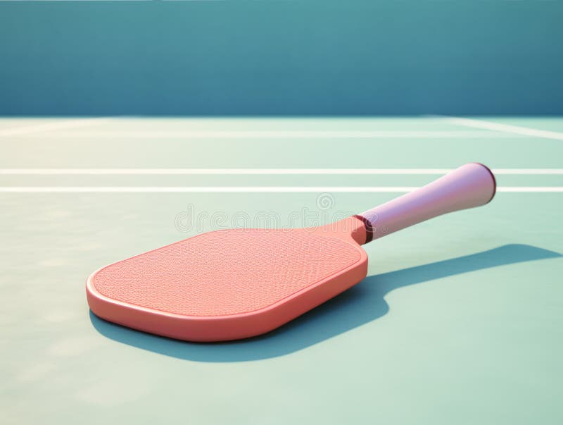 Pink Ping Pong Paddle on Blue Table Tennis Surface Stock Photo - Image ...