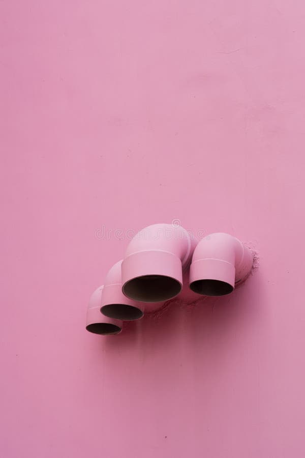 Pink pipes on wall stock photo. Image of structure, horizontal - 33969462