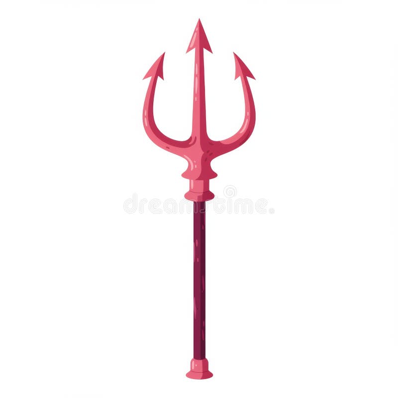 Pink Pixel Art Trident on White Background Stock Illustration ...