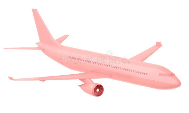 3d Pink Plane Taking Off from the Landing Strip. 3d Rendering Stock ...