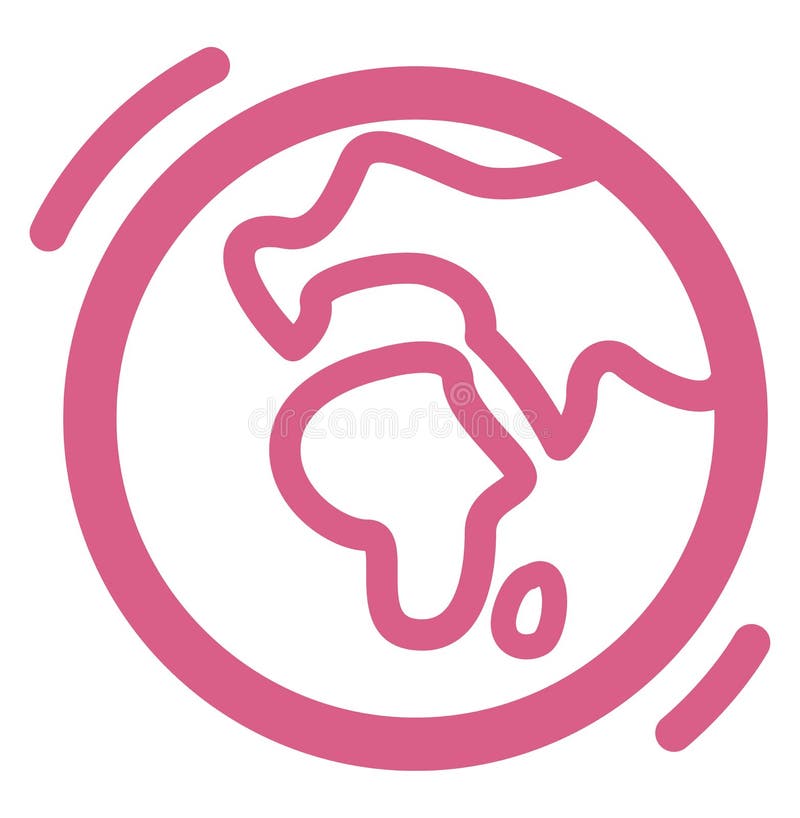 Pink planet Earth, icon stock vector. Illustration of abstract - 260377594