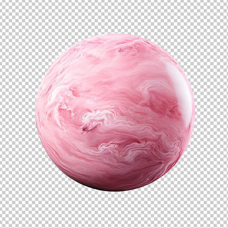 Pink Planet Isolated on Transparent Background Stock Illustration ...