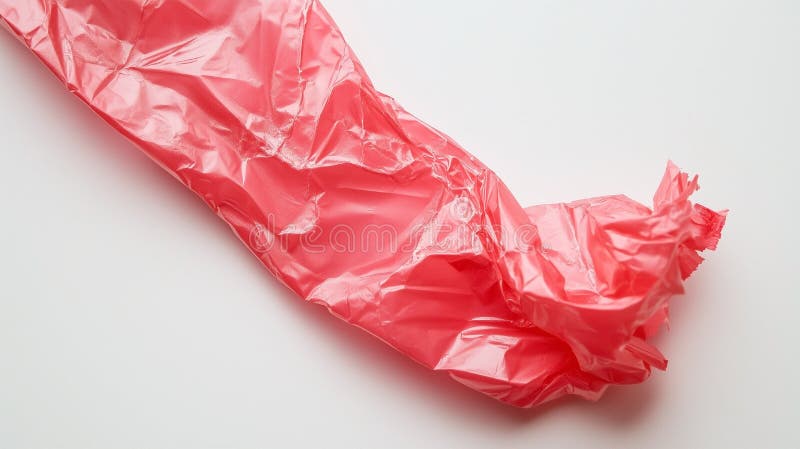 A Pink Plastic Bag is Torn and Has a Pink String Attached To it Stock ...