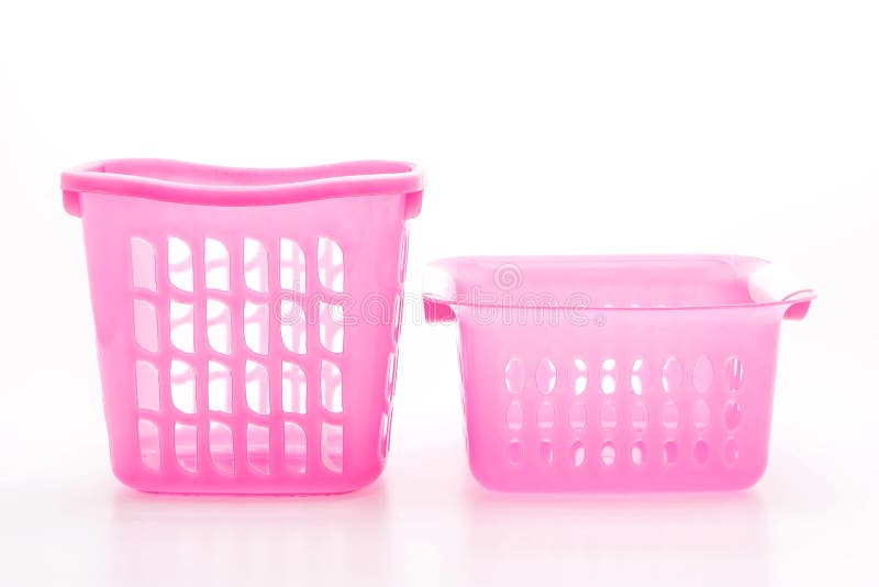 Pink plastic basket stock image. Image of handle, basket - 100313617