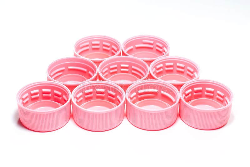 Pink plastic bottle caps stock image. Image of caps, prepared - 65597377