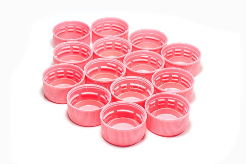 Pink plastic bottle caps stock image. Image of caps, prepared - 65597377