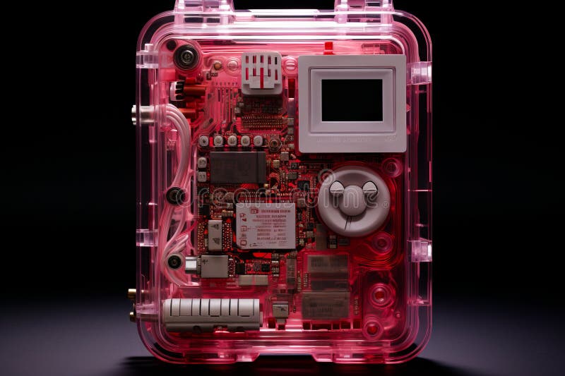 Pink Plastic Case with Computer Inside of it and Keyboard Inside ...