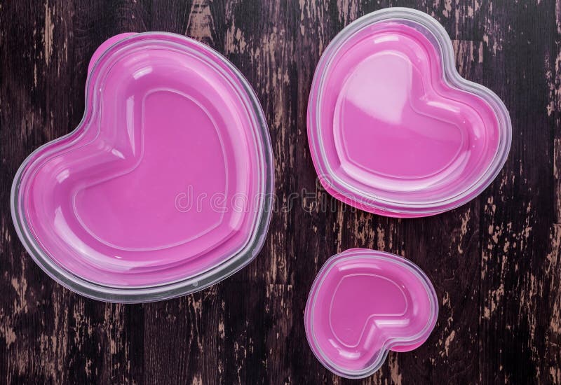 Pink Plastic Container Similar Heart Shape Stock Photo - Image of form ...