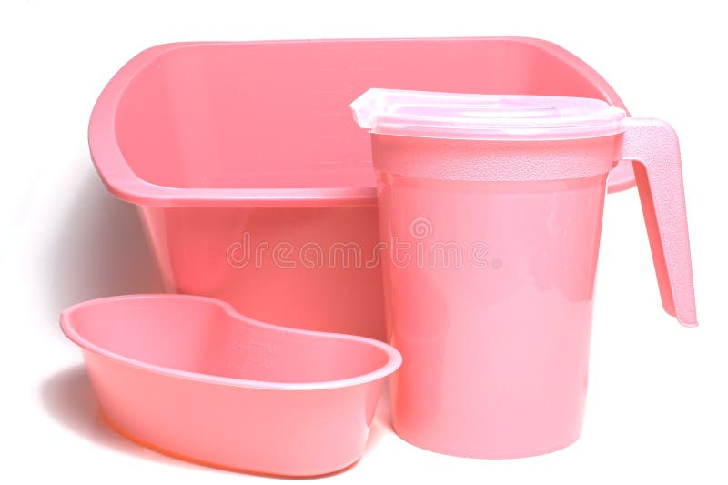 Pink plastic containers stock image. Image of view, details - 5151359