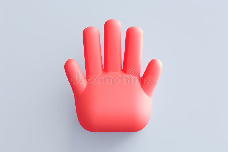 A Pink Plastic Hand is Shown on a Blue Background Stock Illustration ...