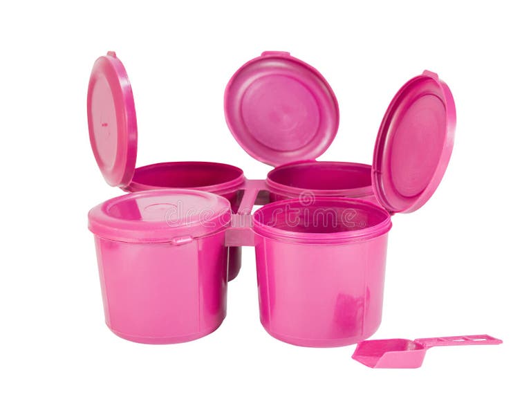 Pink Plastic Joint Boxes Set with Clipping Path Stock Photo - Image of ...