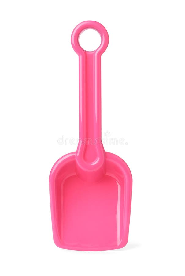 Pink Plastic Toy Shovel Isolated on White Stock Photo - Image of play ...
