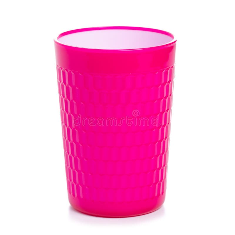 Pink plastic cup stock photo. Image of copy, object - 140558434