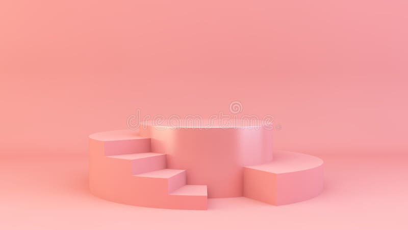 Pink Platform for Product Presentation Stock Illustration ...