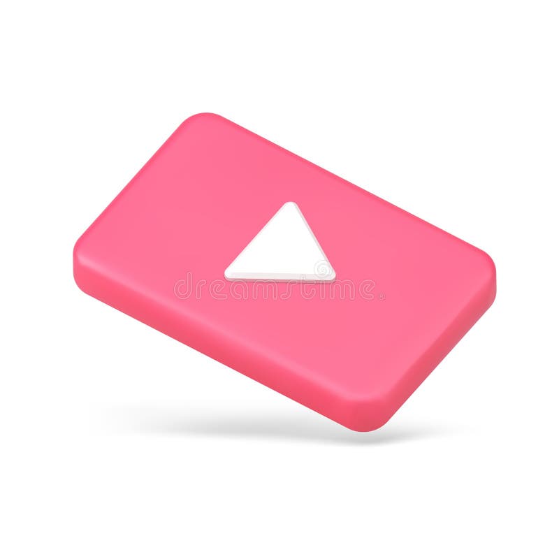 Pink Play Button 3d Icon Vector Illustration Stock Vector ...
