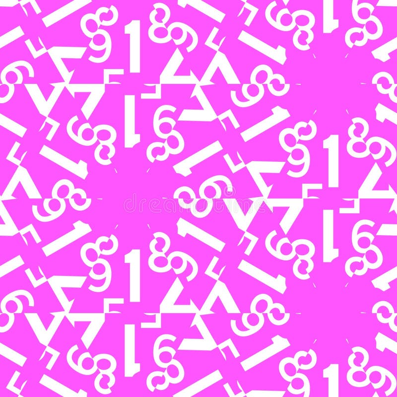 Pink Play Numbers Abstract Illustration Stock Illustration ...